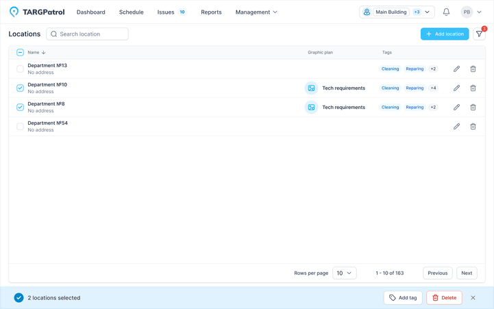 Managing Locations in TARGPatrol | TARGPatrol